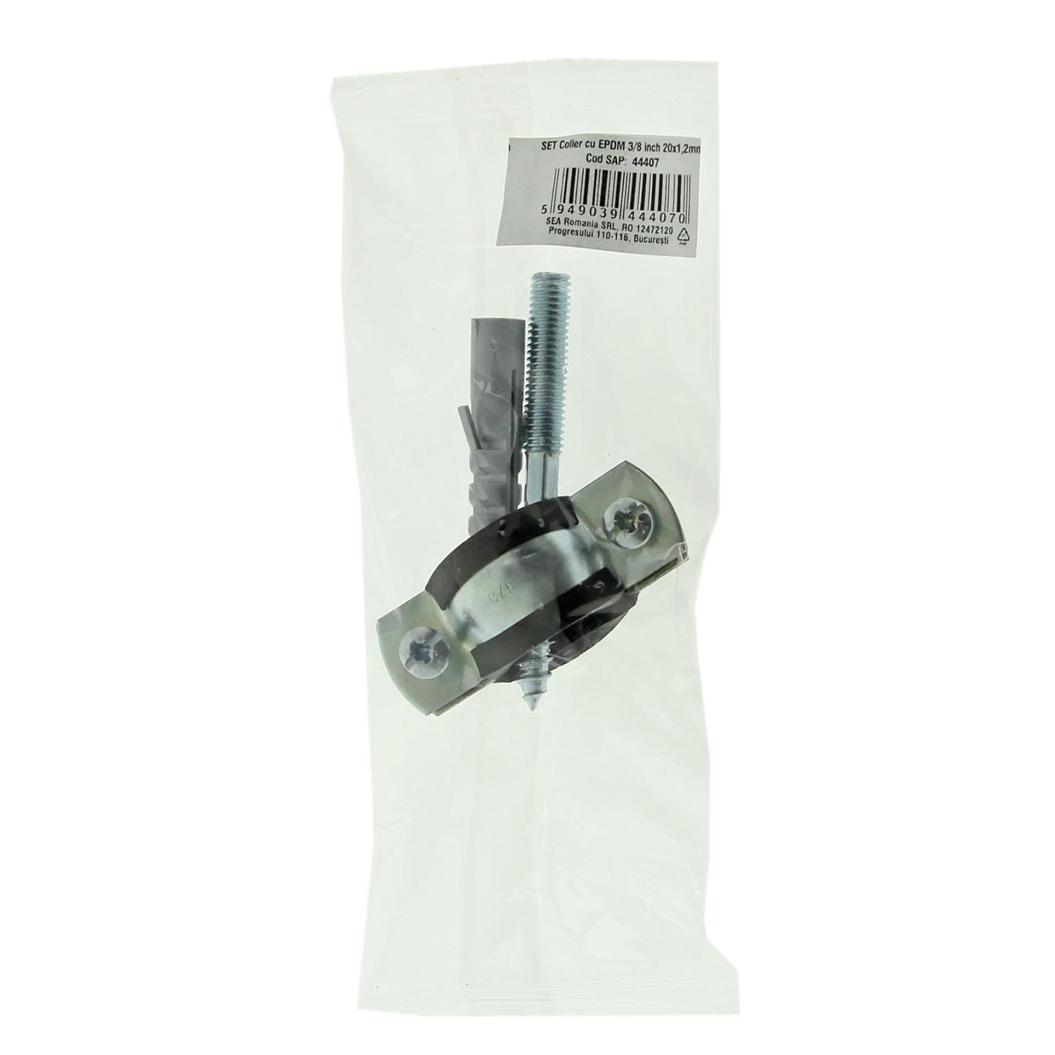 SET Colier pt tevi cu EPDM 3/8 inch -banda 20x1,2 mm - EasyFix