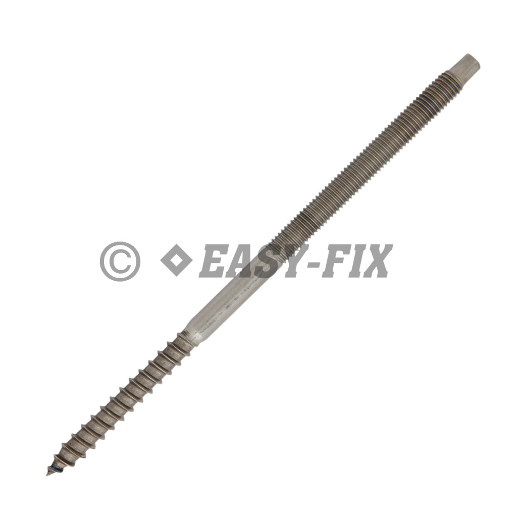 Prezon lemn-metal M12x 200 SW 9, L 80/ M100mm - Inox A2 (50 buc) - EasyFix