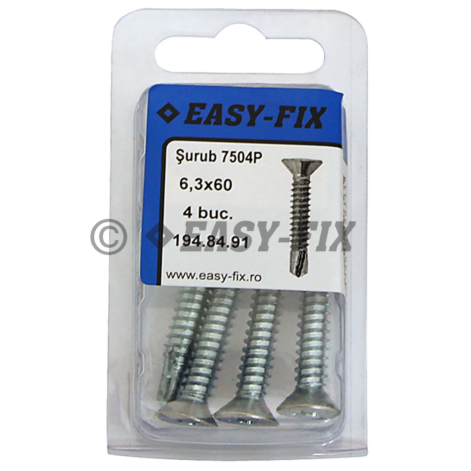 Şurub autoforant cap înecat DIN 7504P - 6,3x60 ZA PH3 - EasyFix
