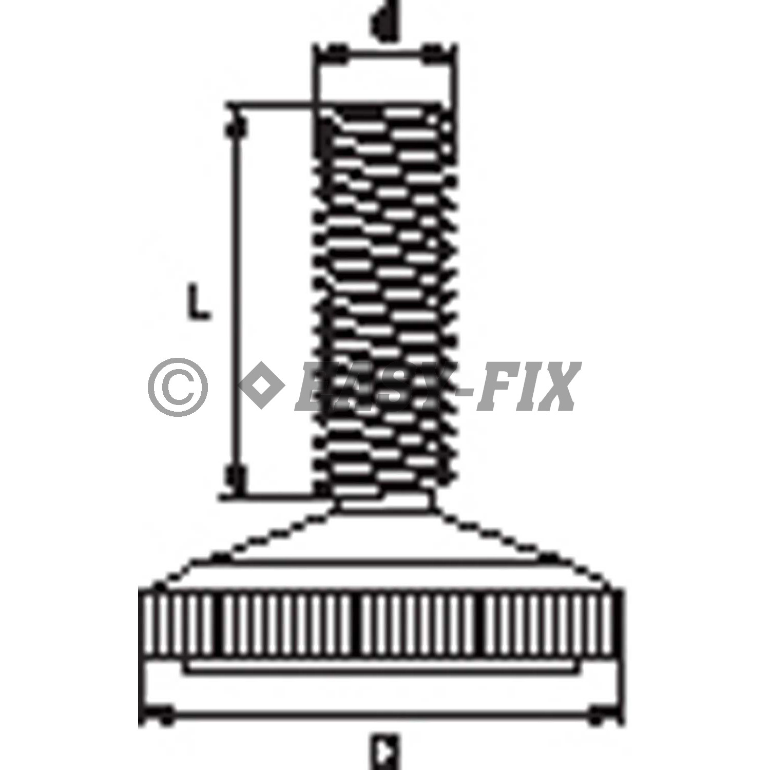 Picior reglabil cu şurub M 6x20, Ø21 - Negru - EasyFix