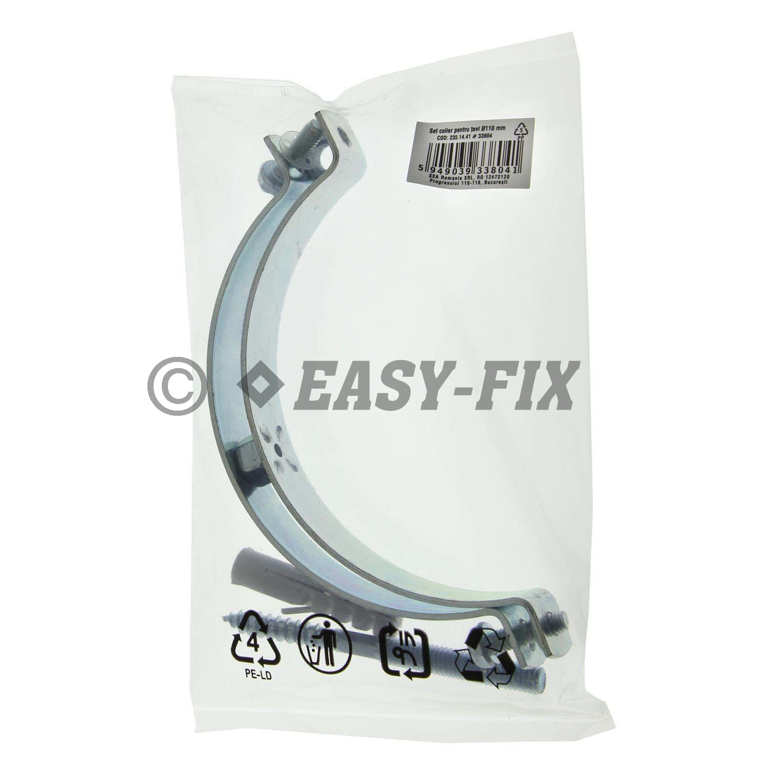 Set colier pt tevi Ø110 mm - EasyFix