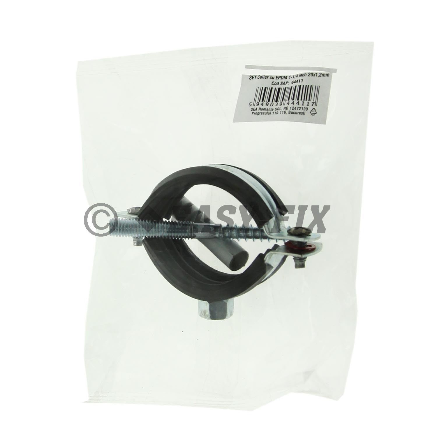 SET Colier pt tevi cu EPDM 1-1/4 inch -banda 20x1,2 mm - EasyFix
