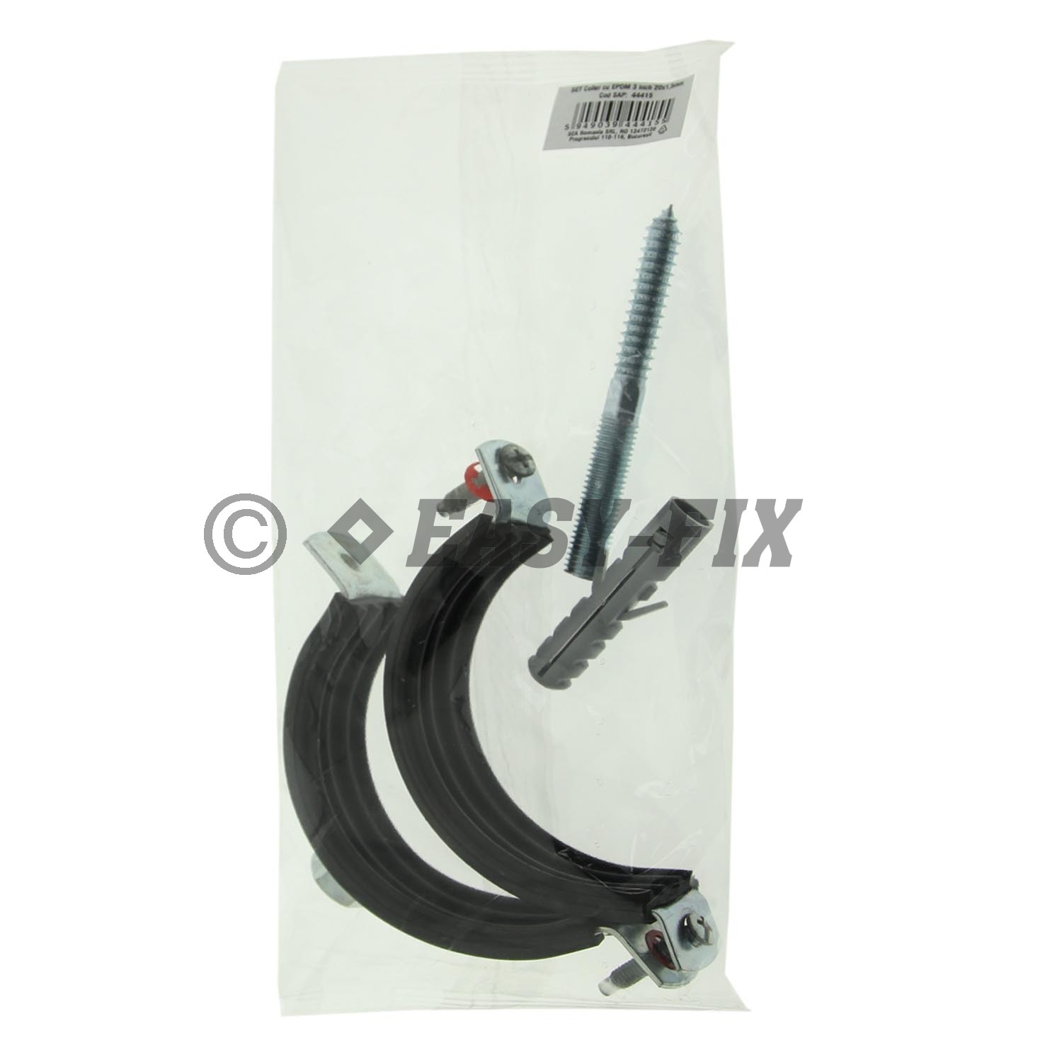 SET Colier pt tevi cu EPDM 3 inch -banda 20x1,5 mm - EasyFix